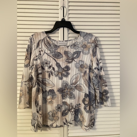 Alfred Dunner | Tops | Alfred Dunner Floral Print Blouse With 34 ...